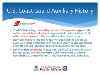 Public Affairs TEAM Coast Guard USCGAUX Roger Bazeley AUXPA-1 | PDF