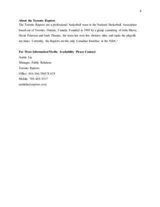 Media Kit - Toronto Raptors | DOCX