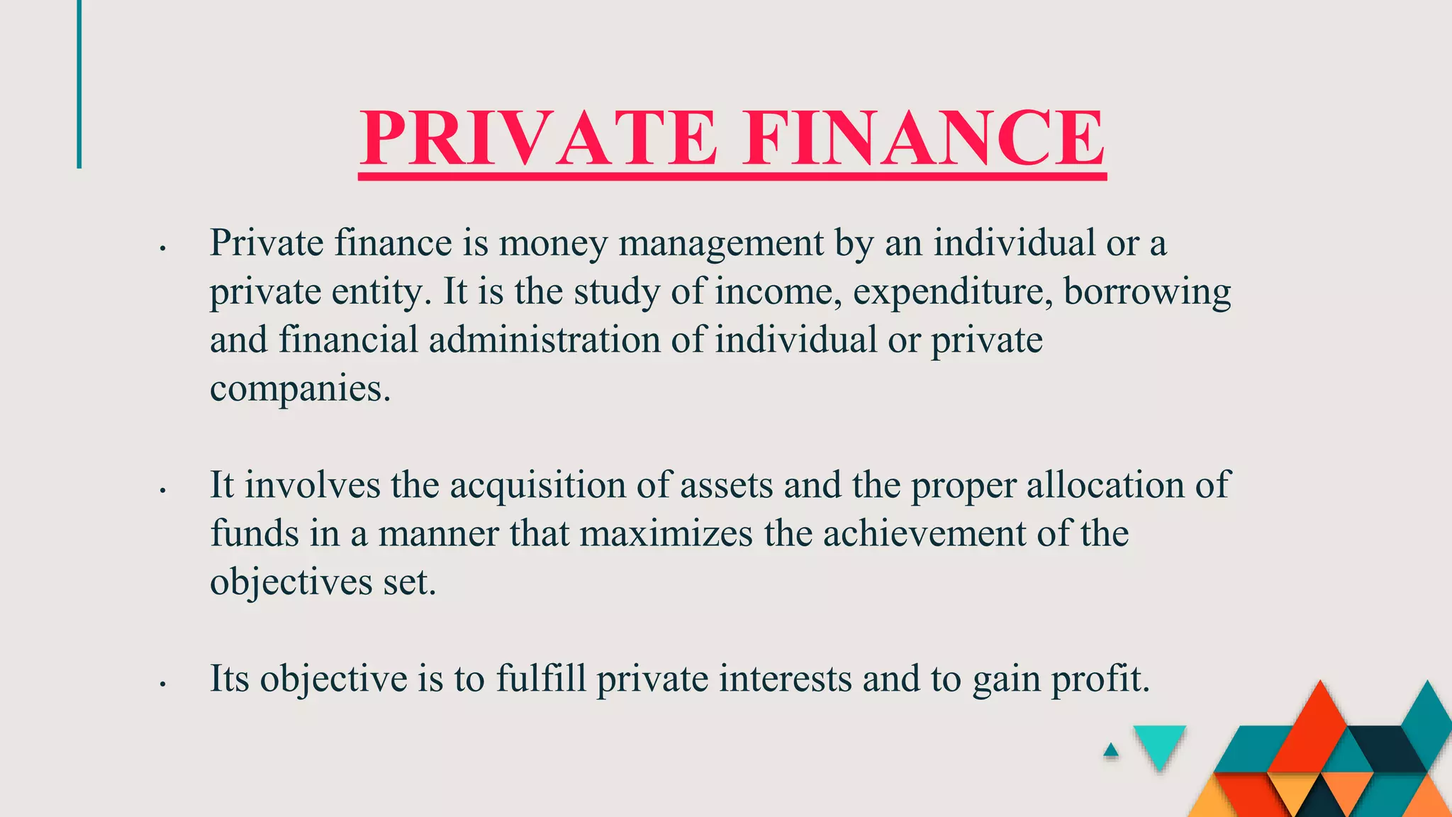 Public and private finance | PPTX