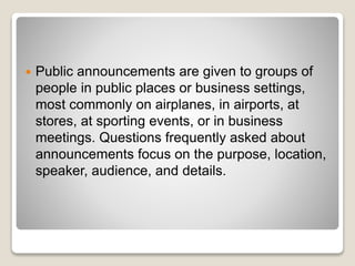 Public announcements | PPTX