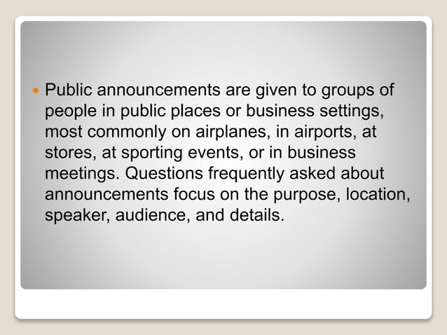 Public announcements | PPTX