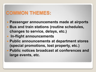 Public announcements | PPTX