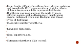 Ppt on diphtheria | PPTX