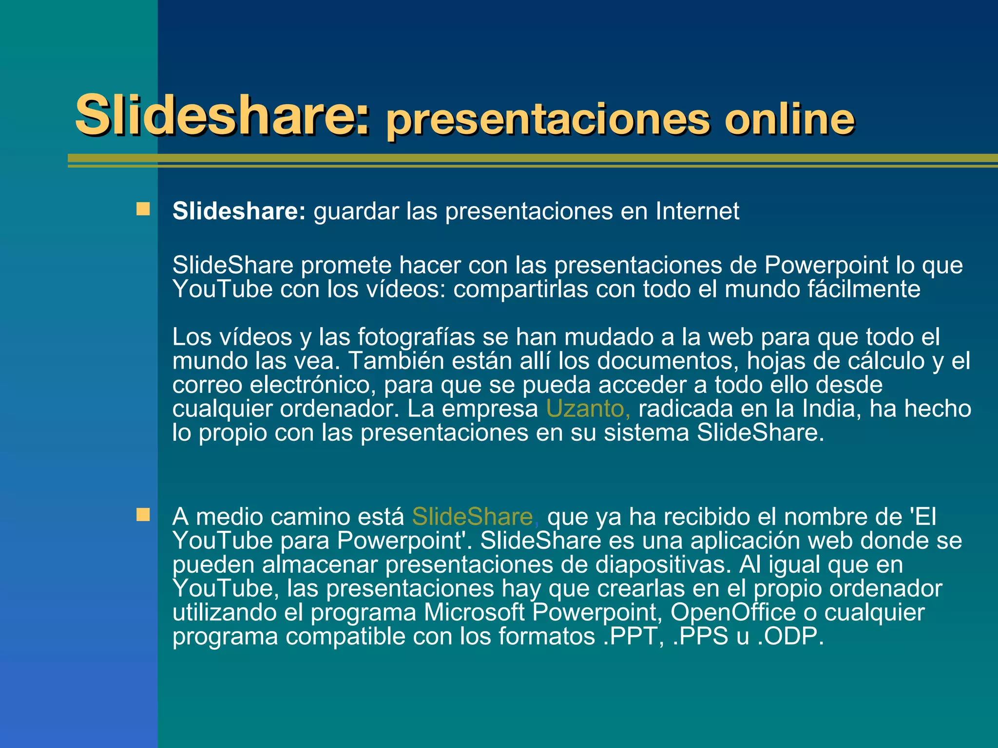 Publicar una Presentación de Power Point en SlideShare | PPT