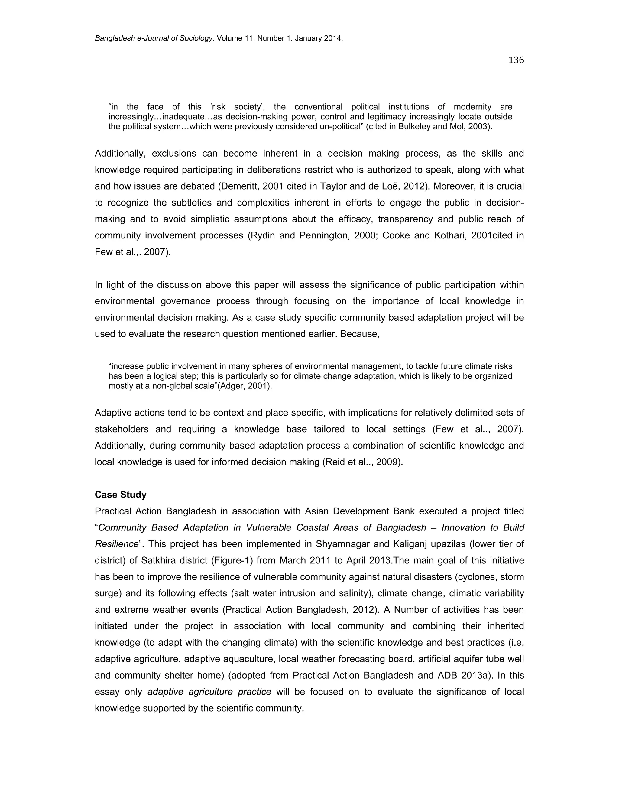 Public Participation and Lay Knowledge in Environmental Governance: A ...