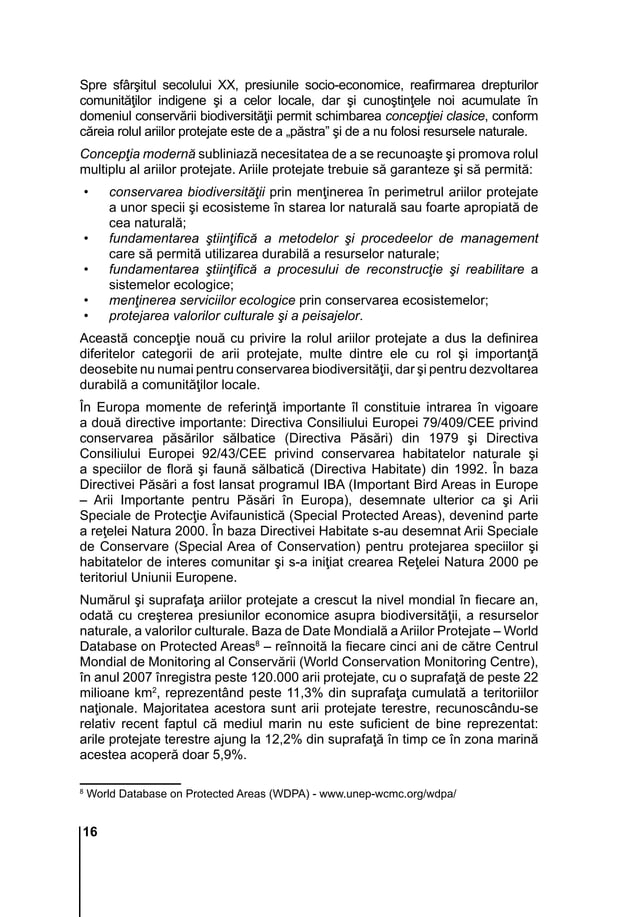 Ariile protejate din Romania, Notiuni introductive | PDF