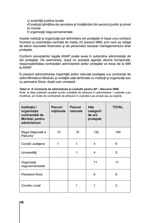 Ariile protejate din Romania, Notiuni introductive | PDF