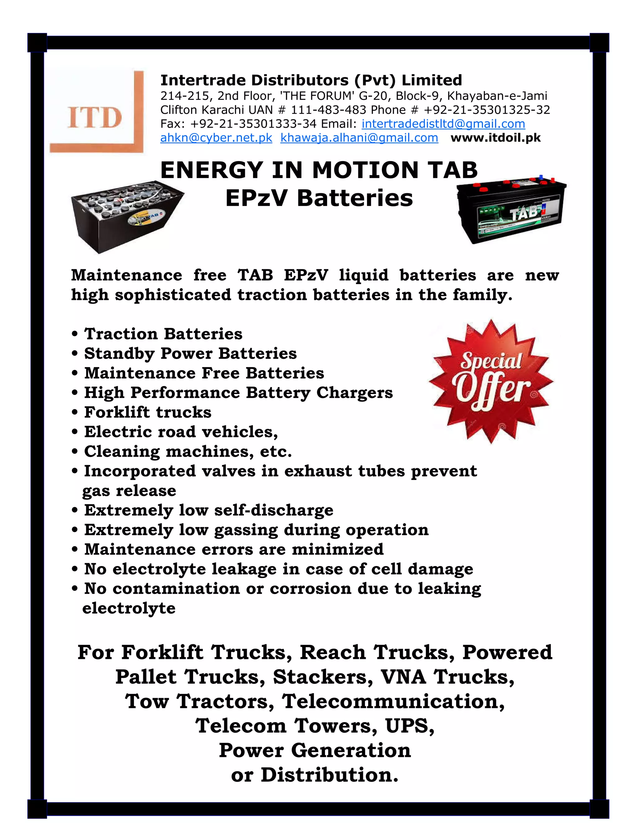 TAB EPzV liquid batteries | PDF