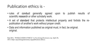 Philosophy of ethics and Publication ethics | PPTX
