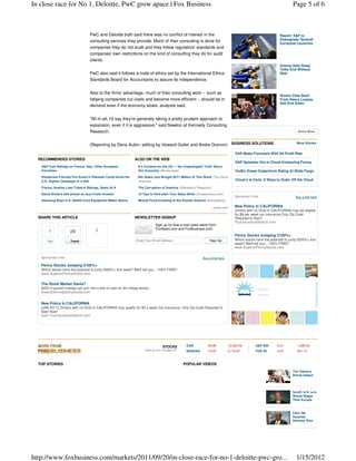 In close race for No.1, Deloitte, PwC grow apace | PDF | Management ...