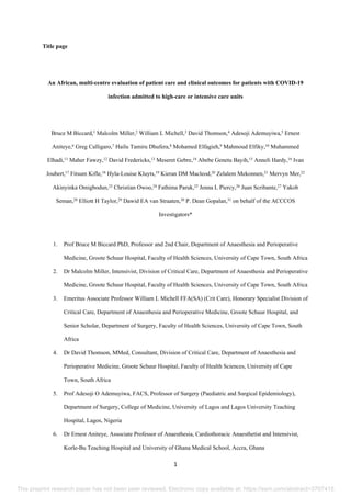 Publication on ACCCOS.pdf | Infectious Diseases | Diseases and Conditions