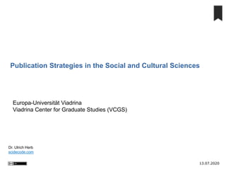 Publication Strategies in the Social and Cultural Sciences | PPTX ...