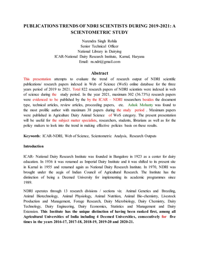PUBLICATIONS TRENDS OF NDRI SCIENTISTS DURING 2019.docx
