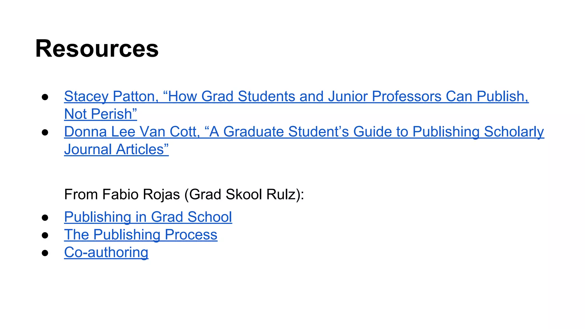 Publication workshop | PPT