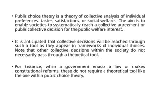 The Theory of Public Choice and Application | PPTX