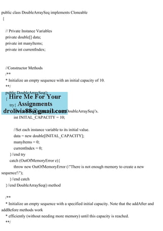 public class DoubleArraySeq implements Cloneable { Priva.pdf