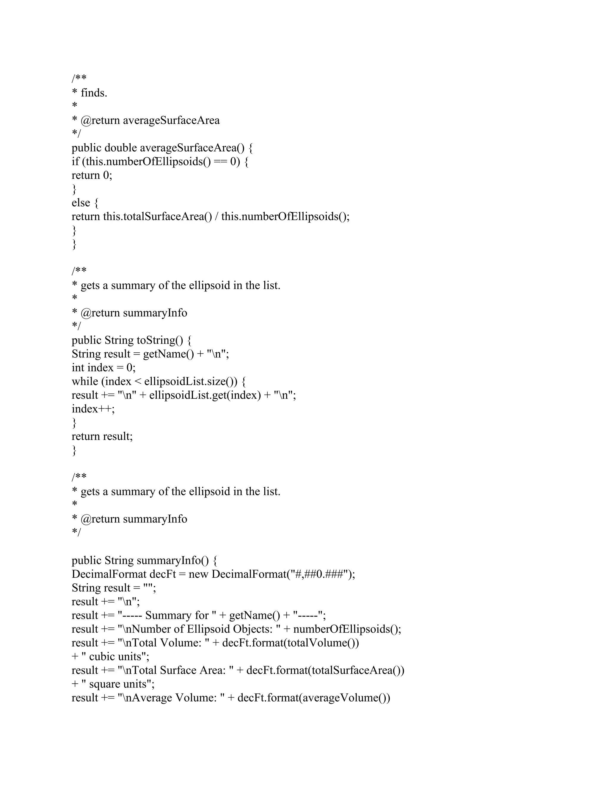 public class EllipsoidList { private String list- private Array.pdf