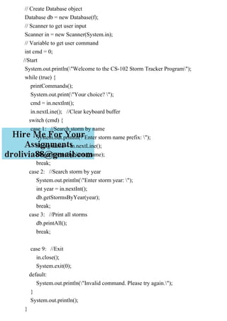 public class Storm { Attributes private String stormName;.pdf