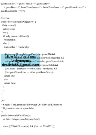 public class Team {Attributes private String teamId; private.pdf