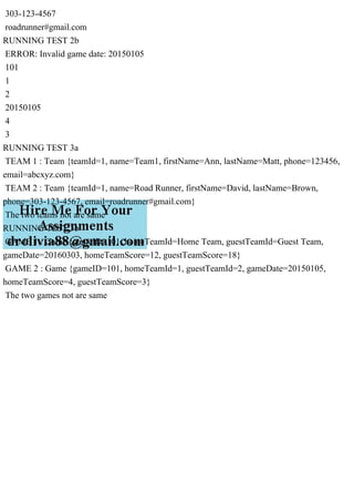 public class Team {Attributes private String teamId; private.pdf