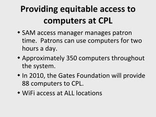 Public Computer Services At CPL | PPT