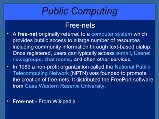 Terry Weech: Public Computing: Libraries and Volunteers | PPT