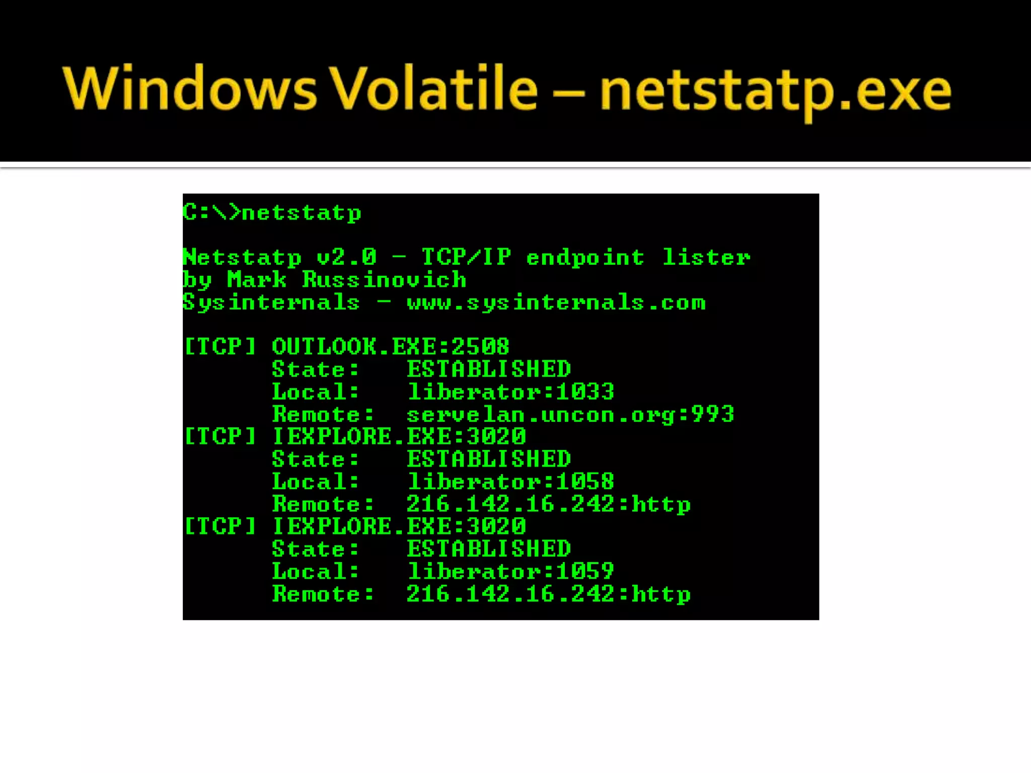 First Responder Course - Session 9 - Volatile Evidence Collection [2004 ...