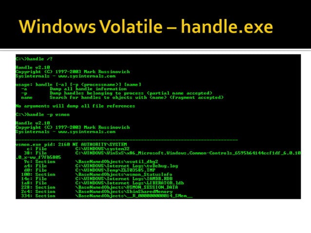 First Responder Course - Session 9 - Volatile Evidence Collection [2004 ...