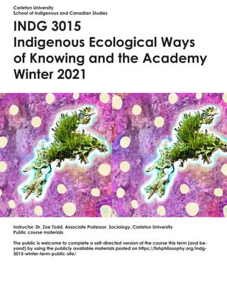 Public course outline indg 3015 2021 | PDF