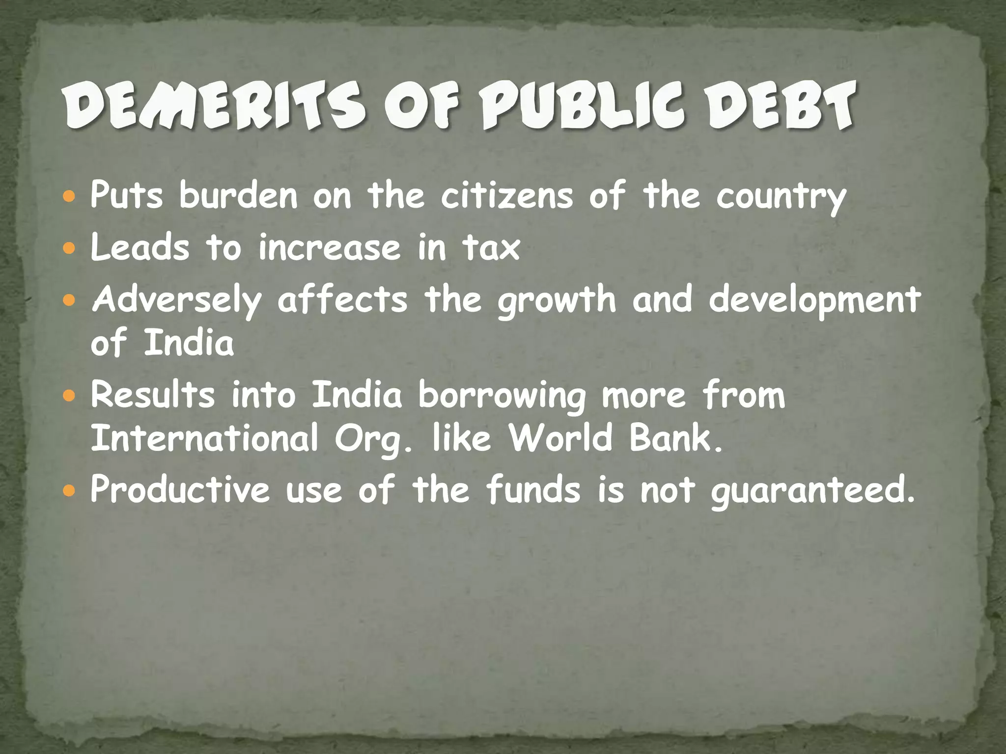 Public debt in india | PPTX