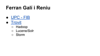 Storm: Distributed and fault tolerant realtime computation | PPT