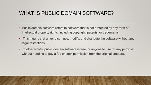 Public domain software.pptx | Shareware and Freeware | Computer Software and Applications