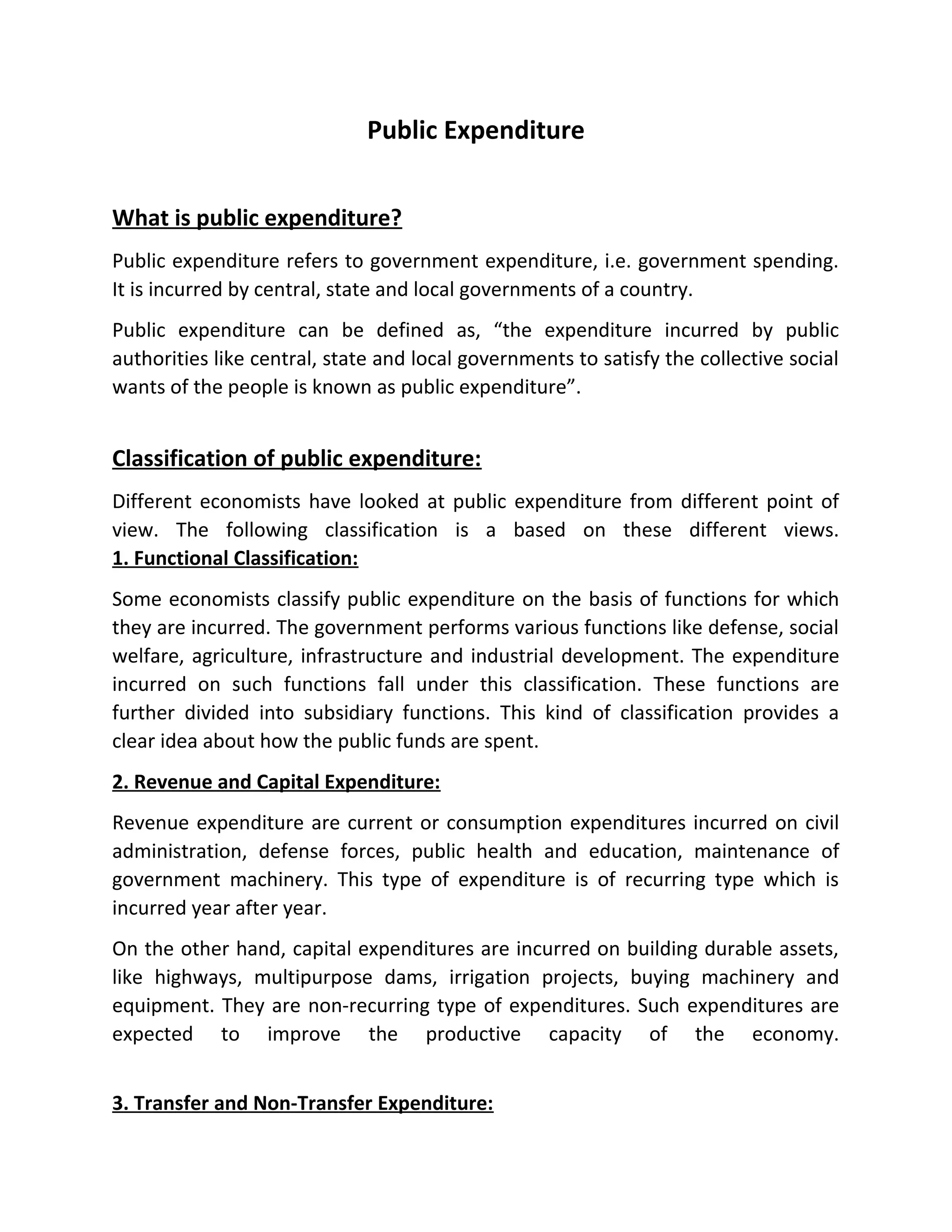 Public expenditure | DOC