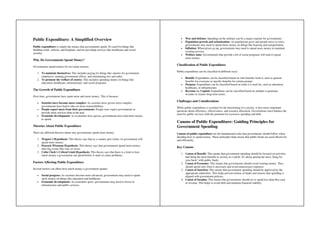 Public Expenditure: A Simplified Overview | PDF