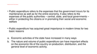 THEORY OF PUBLIC EXPENDITURE (Part One) | PPTX