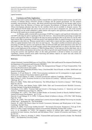 Public external debt, capital formation and economic growth in ethiopia | PDF