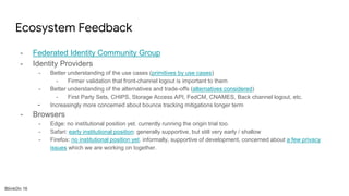 (Public) FedCM BlinkOn 16 fedcm and privacy sandbox apis | PPTX