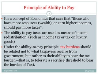 Principle of abiity to pay | PPTX