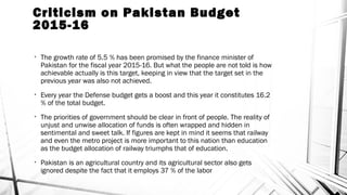 federal budget of pakistan 2015-16 | PPT