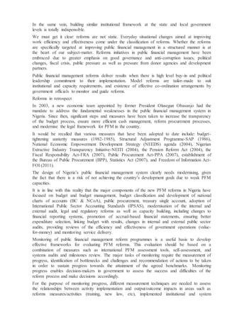 Public financial management reforms | DOCX