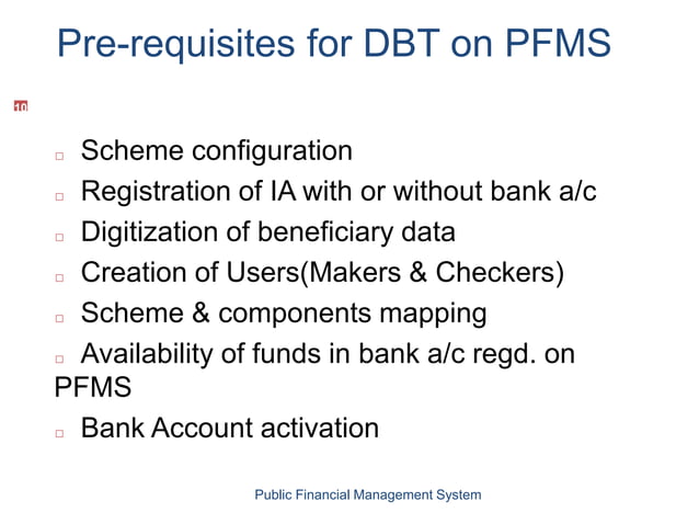 PUBLIC FINANCIAL MANAGEMENT SYSTEM (PFMS) and DBT.pptx | Credit Cards ...