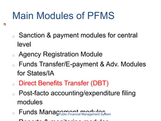 PUBLIC FINANCIAL MANAGEMENT SYSTEM (PFMS) and DBT.pptx