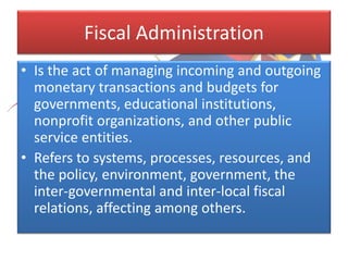 Public Fiscal Administration Part 1 | PPTX