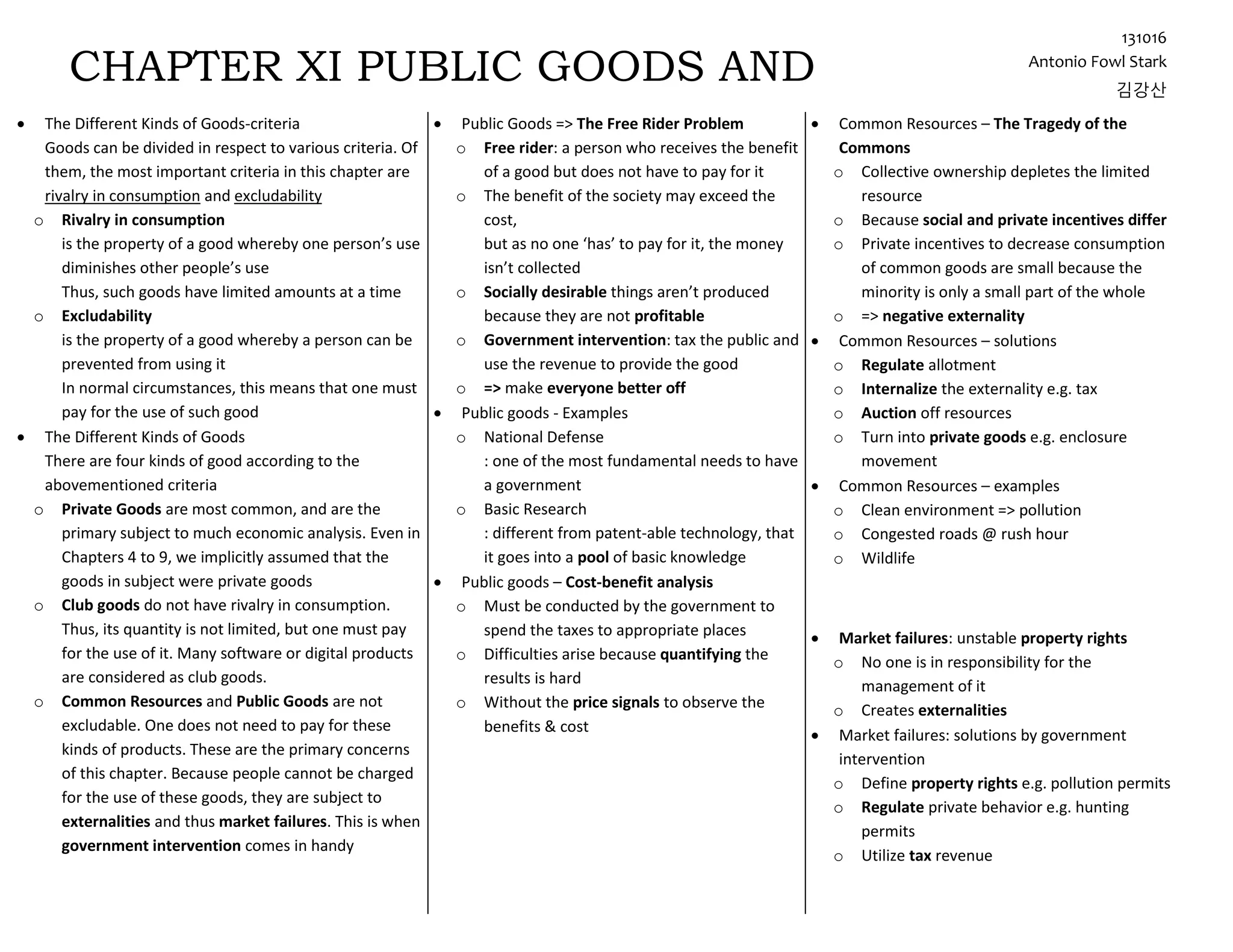 Public goods and common resources_ summary | DOCX
