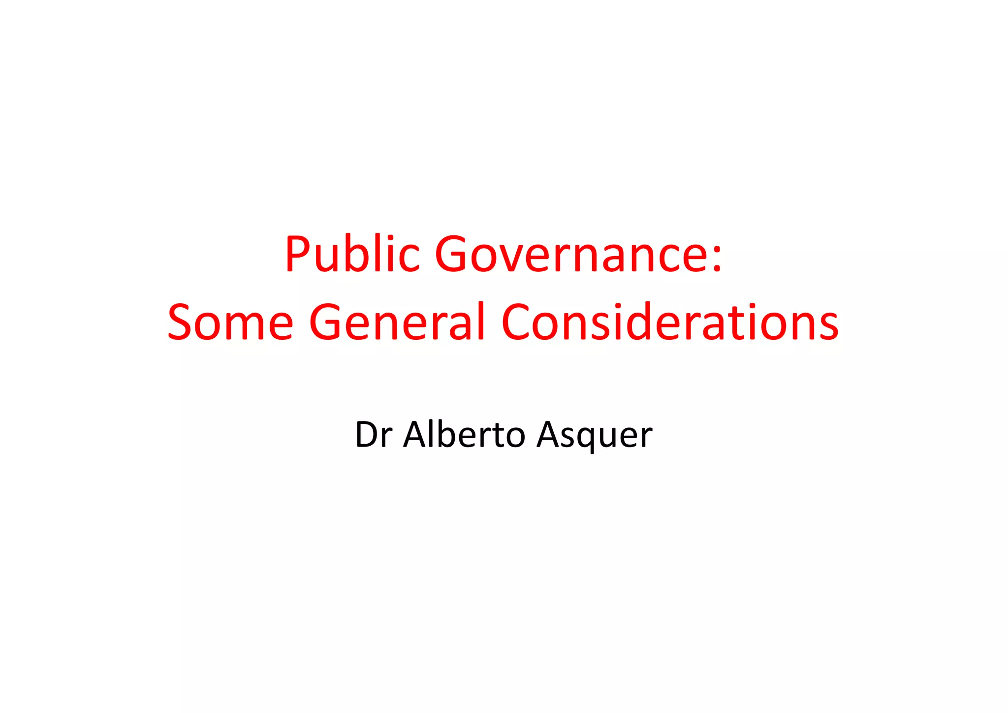 Public governance general considerations | PDF | Political Issues ...