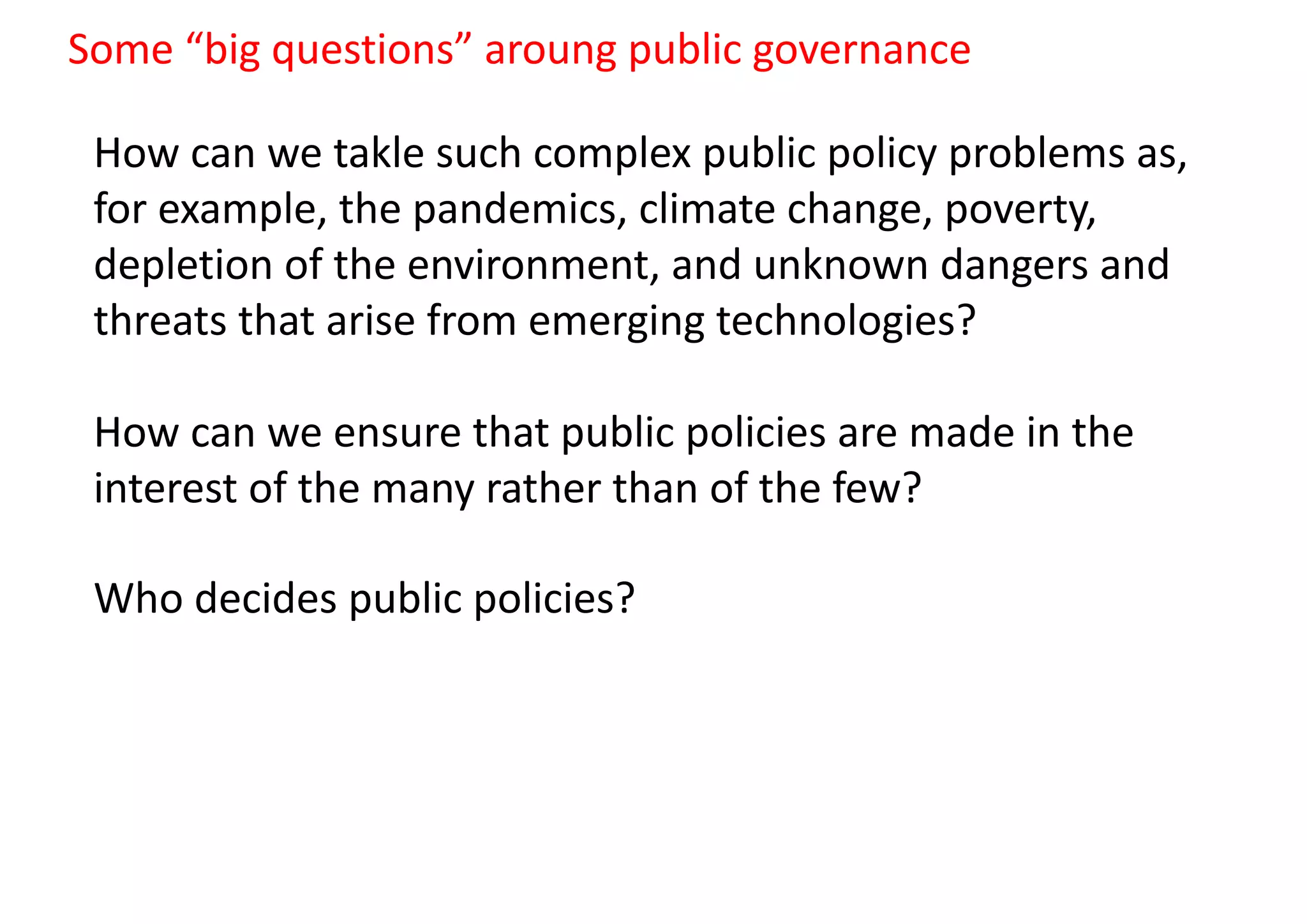 Public governance general considerations | PDF | Political Issues ...