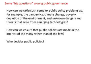 Public governance general considerations | PDF