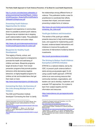 Public Health Approach to Youth Violence Prevention | PDF