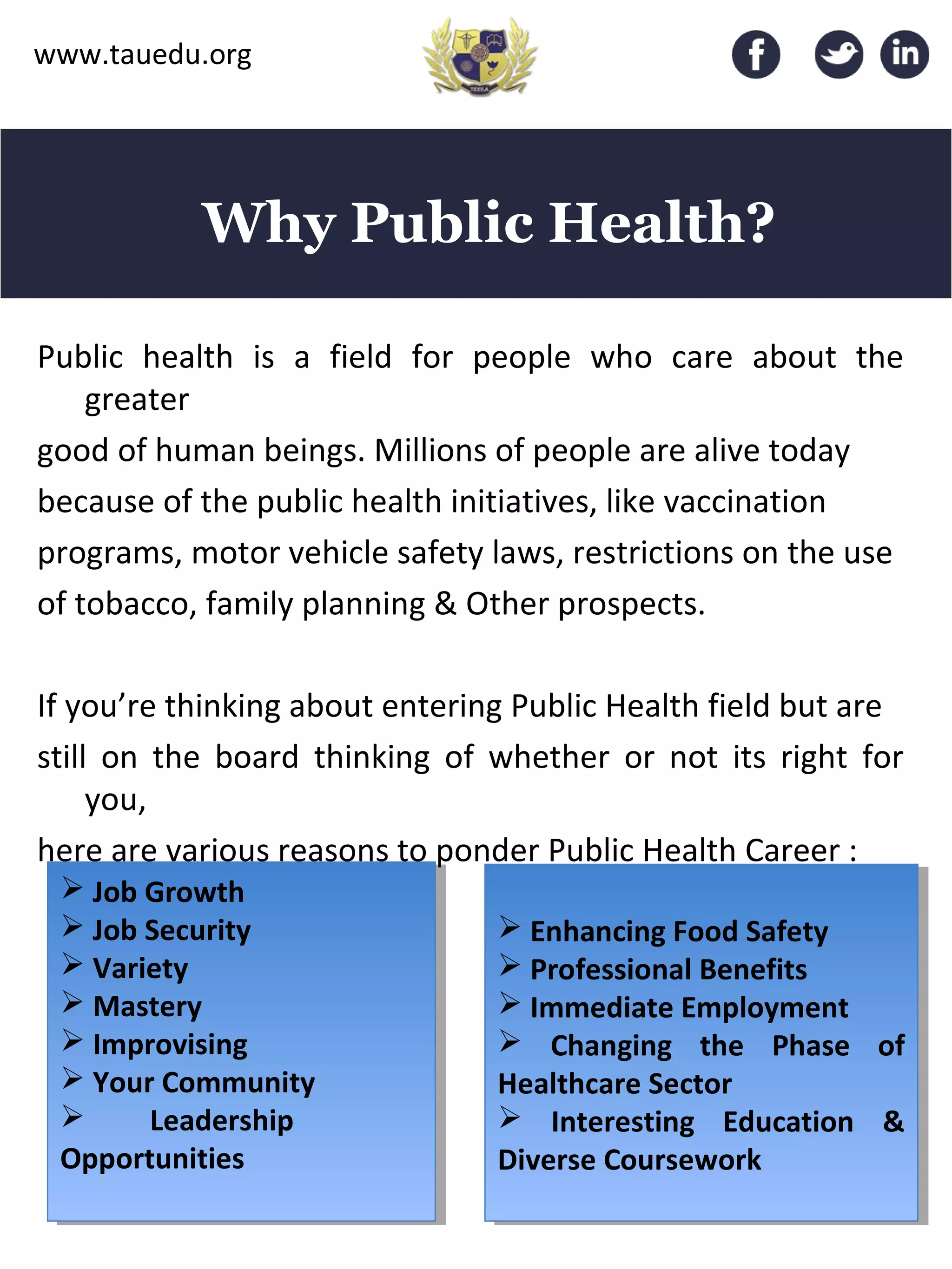 Public health certificate programs | PPT
