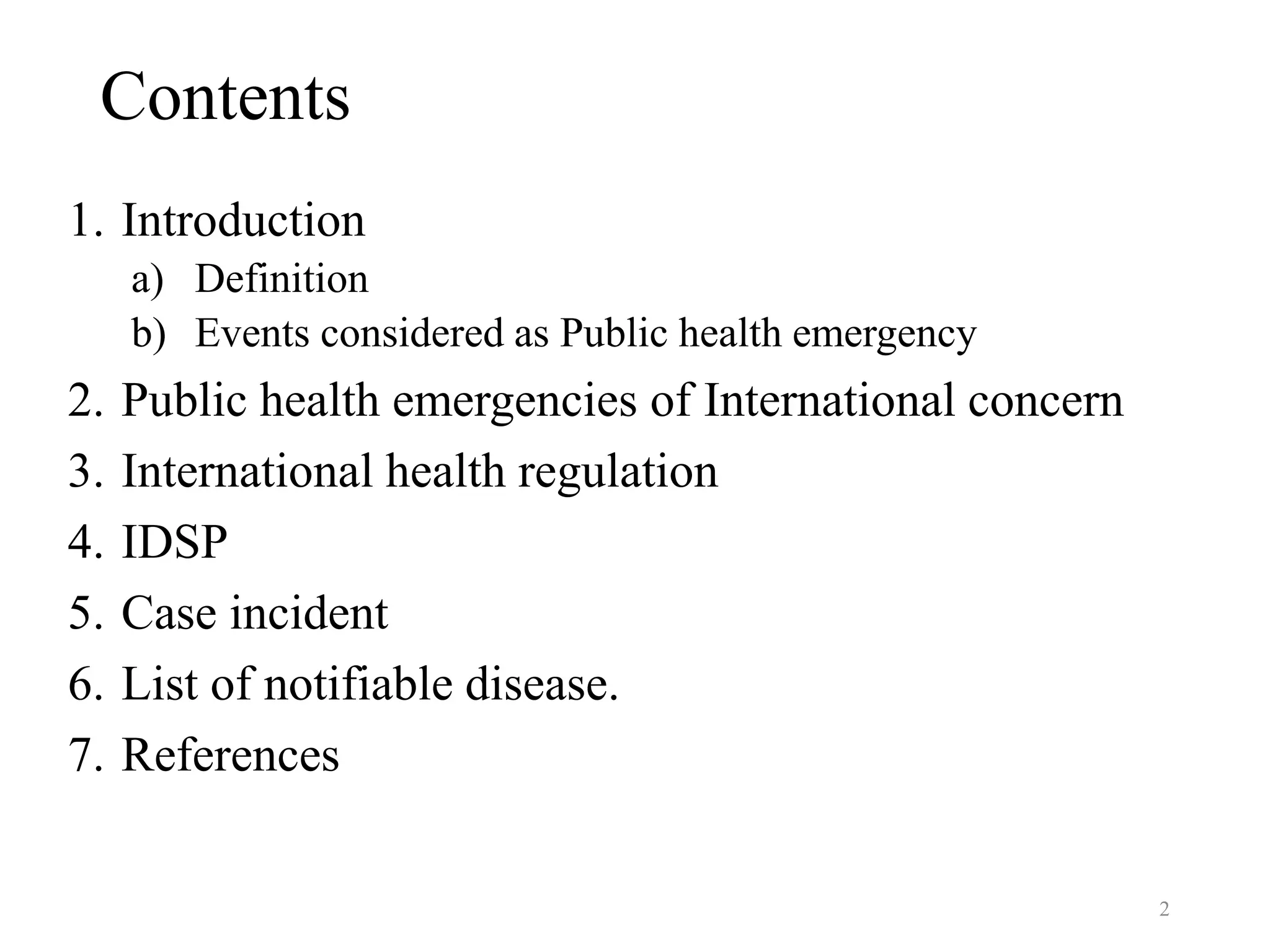 Public health emergencies | PPTX